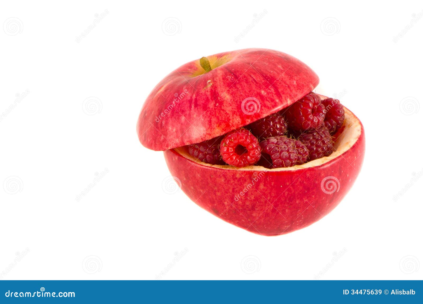 Apple and Raspberry Isolated on White Stock Image - Image of ingredient ...