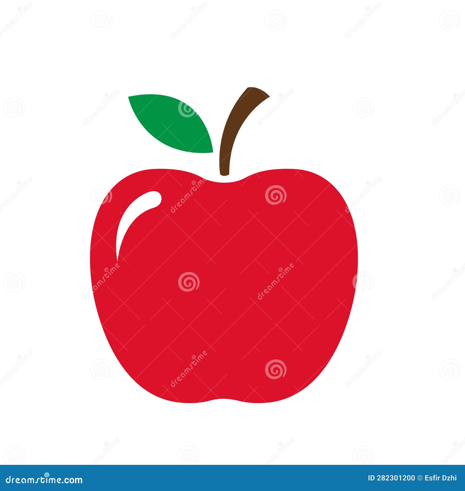 Apple Red Icon Line Art Style Isolated on White Background Vector ...