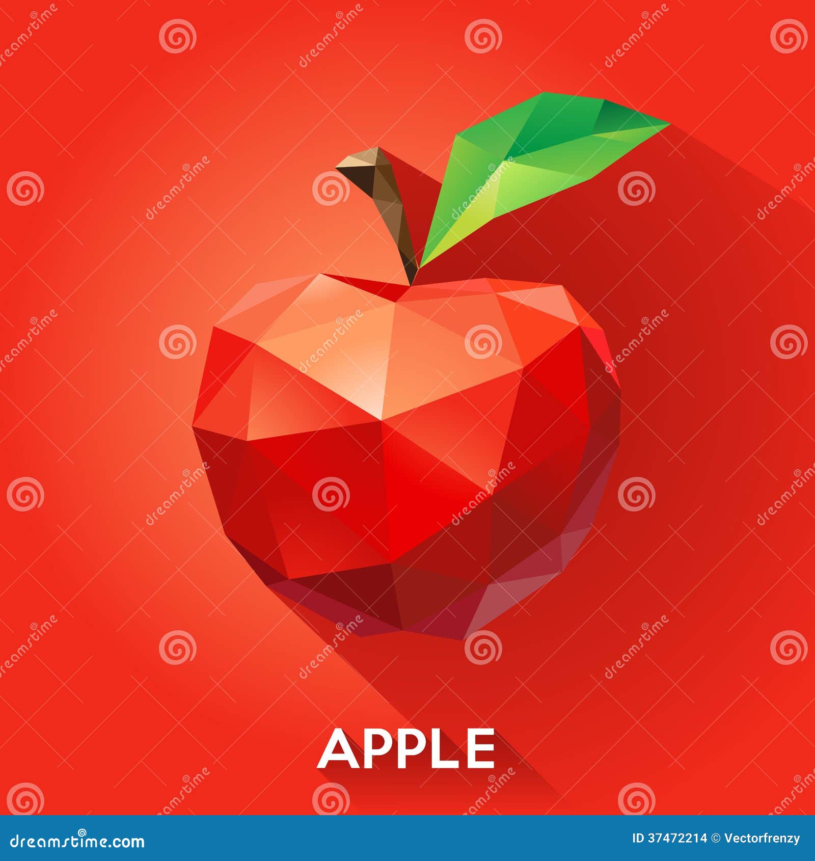 Apple Rendered in a Geometric Style Stock Vector - Illustration of clip ...