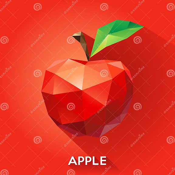 Apple Rendered in a Geometric Style Stock Vector - Illustration of clip ...