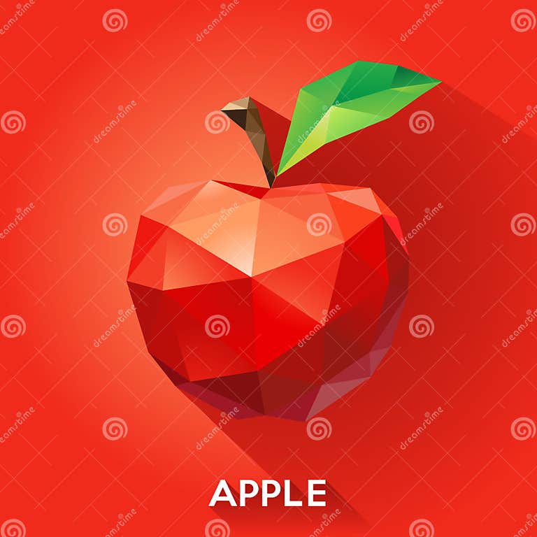 Apple Rendered in a Geometric Style Stock Vector - Illustration of clip ...