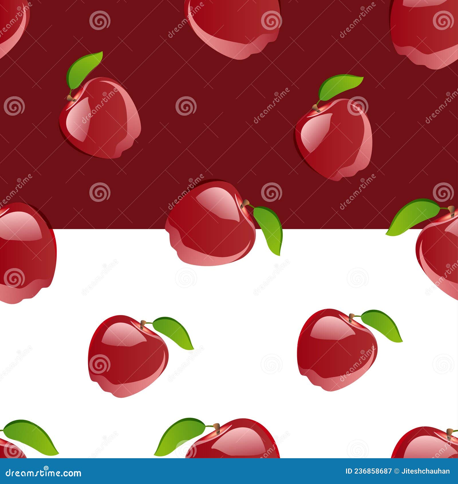 Apple Repeat Pattern, Fruity Repeat Pattern Vector Illustration Created ...
