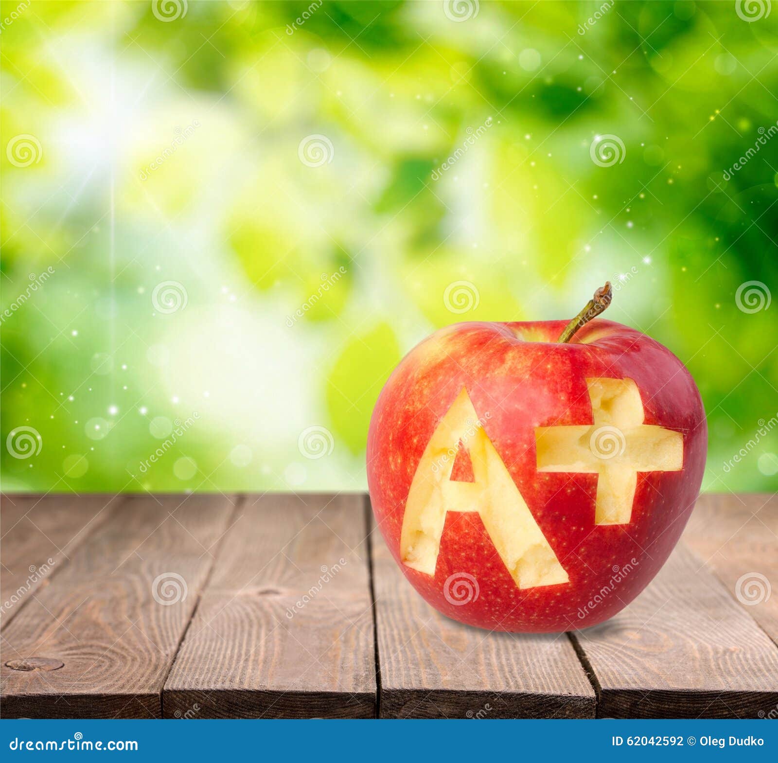 A+ on apple stock photo. Image of back, building, preparation - 62042592