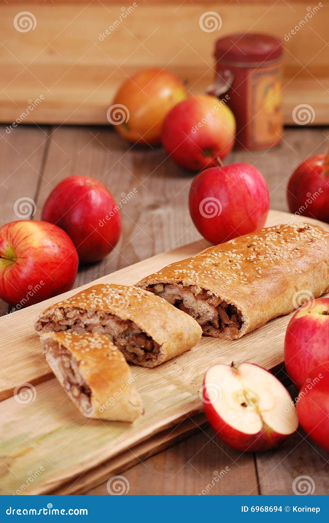Apple roll stock photo. Image of cake, apple, candy, roll - 6968694