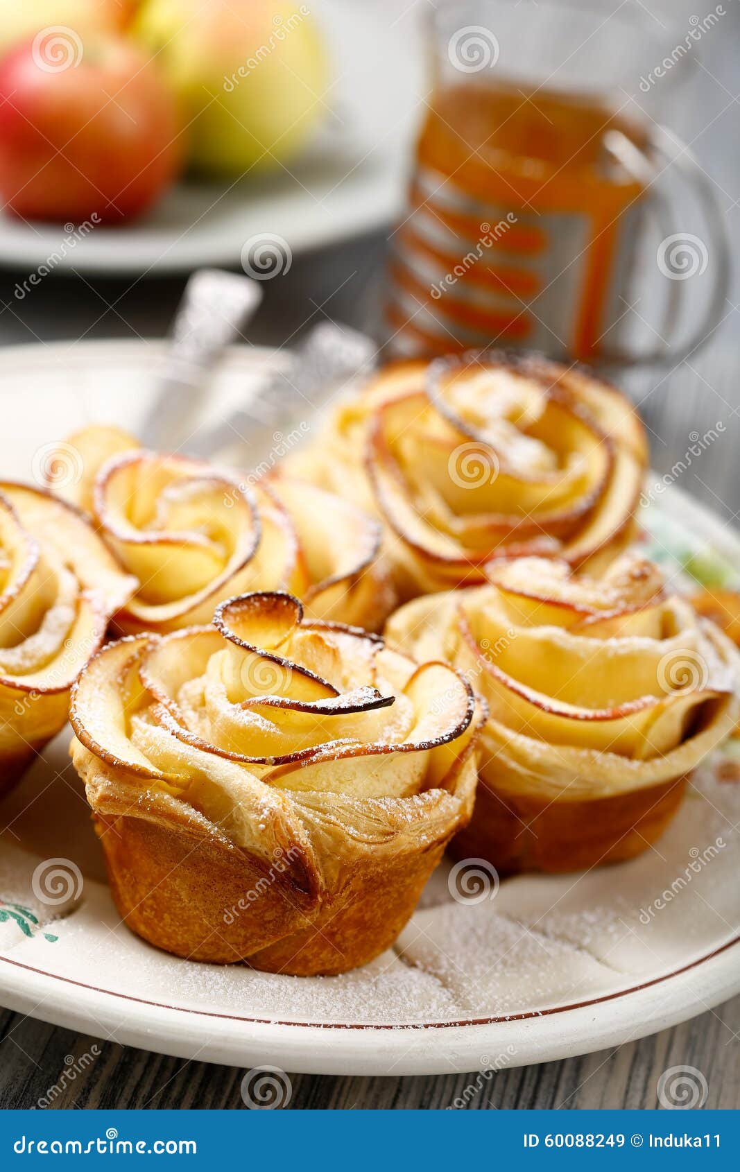Apple rose muffins stock image. Image of pastry, sweet - 60088249