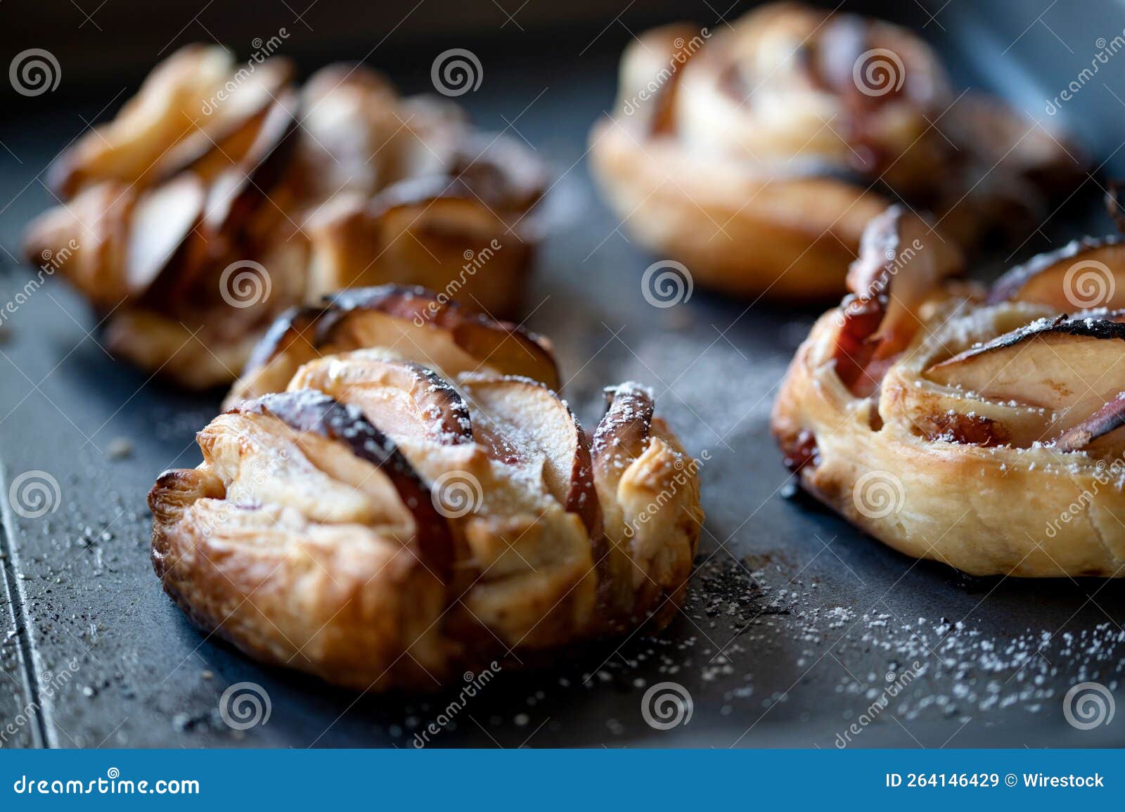 Apple Roses in Puff Pastry stock image. Image of bakery - 264146429