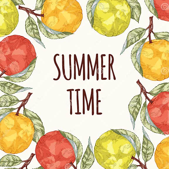 Apple round frame stock vector. Illustration of round - 283207512