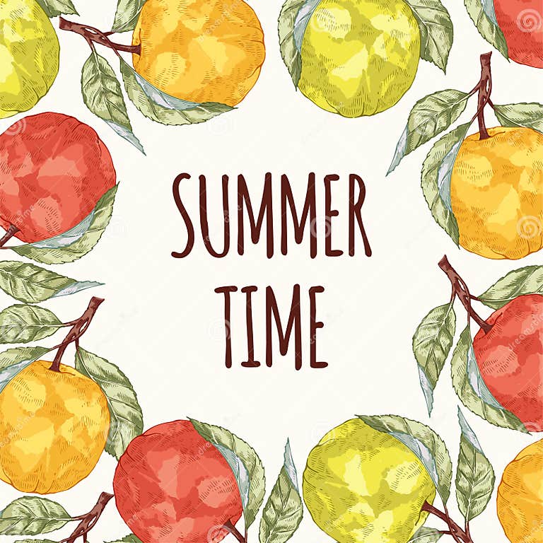 Apple round frame stock vector. Illustration of round - 283207512