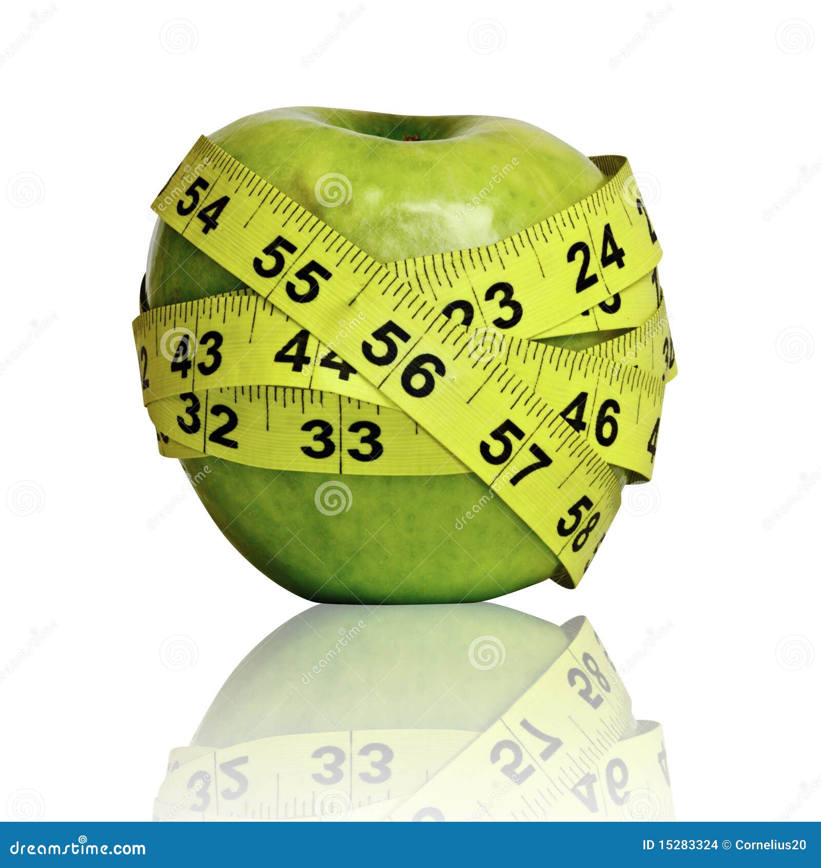 Apple with ruler stock photo. Image of digit, healthy - 15283324