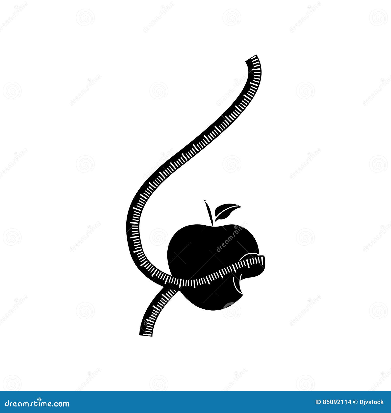 Apple with ruler stock illustration. Illustration of organic - 85092114