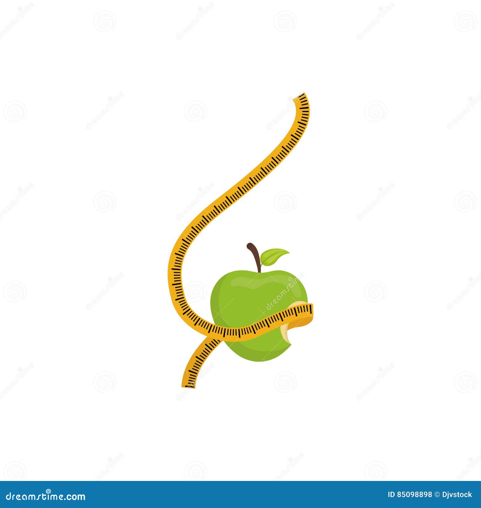 Apple with ruler stock illustration. Illustration of colorful - 85098898