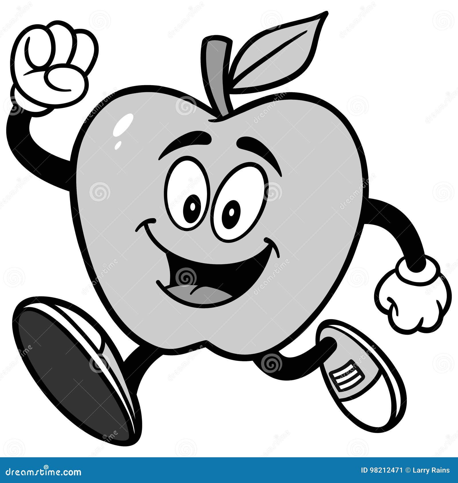 Apple Running Illustration stock vector. Illustration of food - 98212471