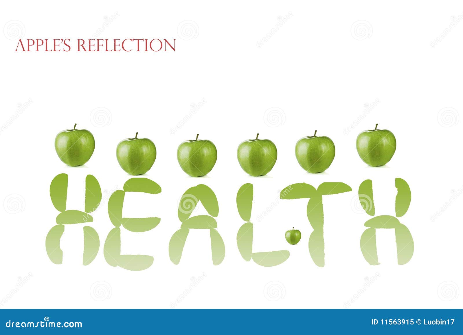 Apple S Reflection and Spell Stock Illustration - Illustration of fresh ...