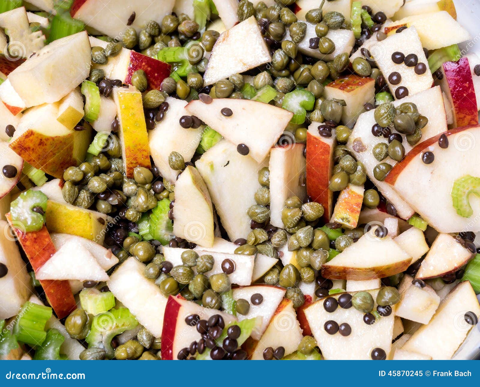 Apple Salad with Capers and Leaf Celery Stock Image - Image of ...