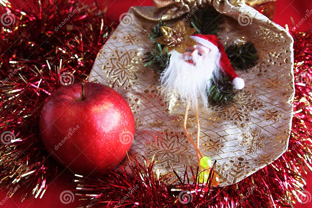 Apple and Santa Claus stock photo. Image of schtoonk - 12244818