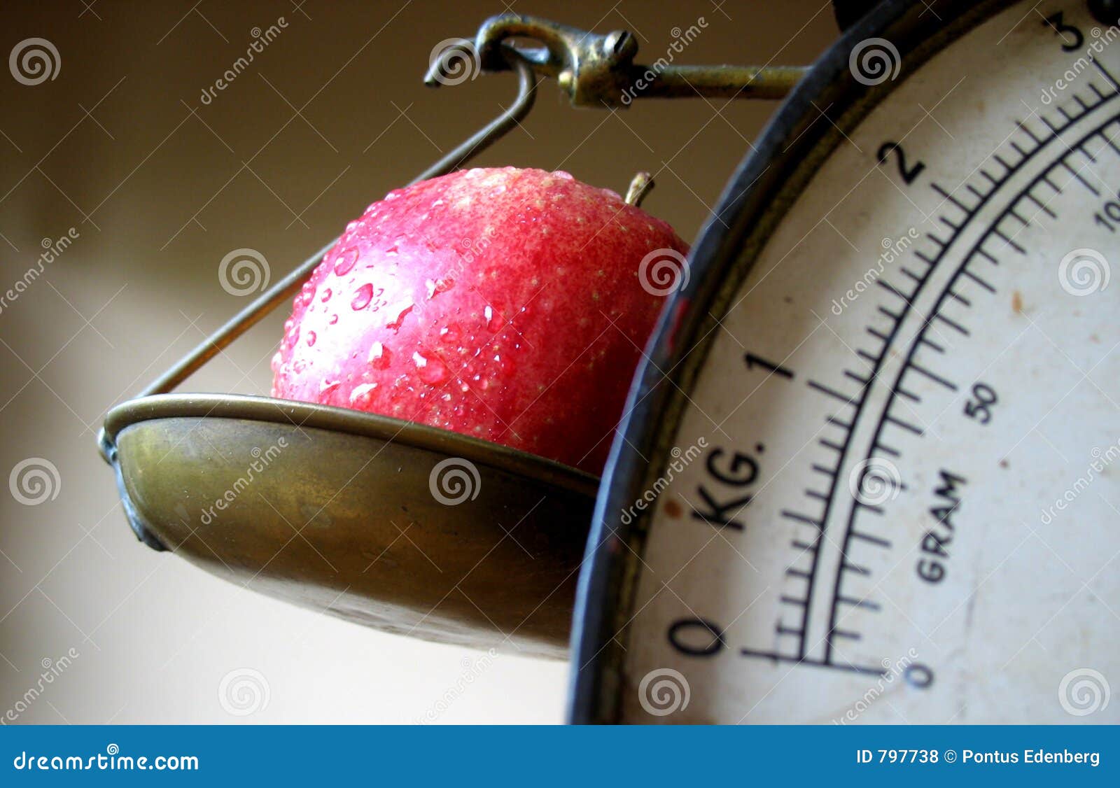 Apple on Scale (focus on Apple) Stock Photo - Image of business, market ...