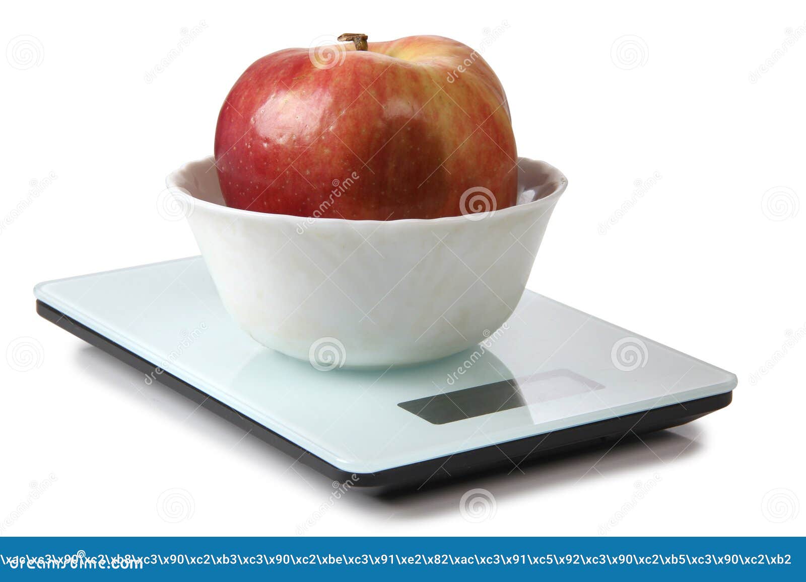 Apple on scales stock image. Image of losing, fruit, figure - 45863671