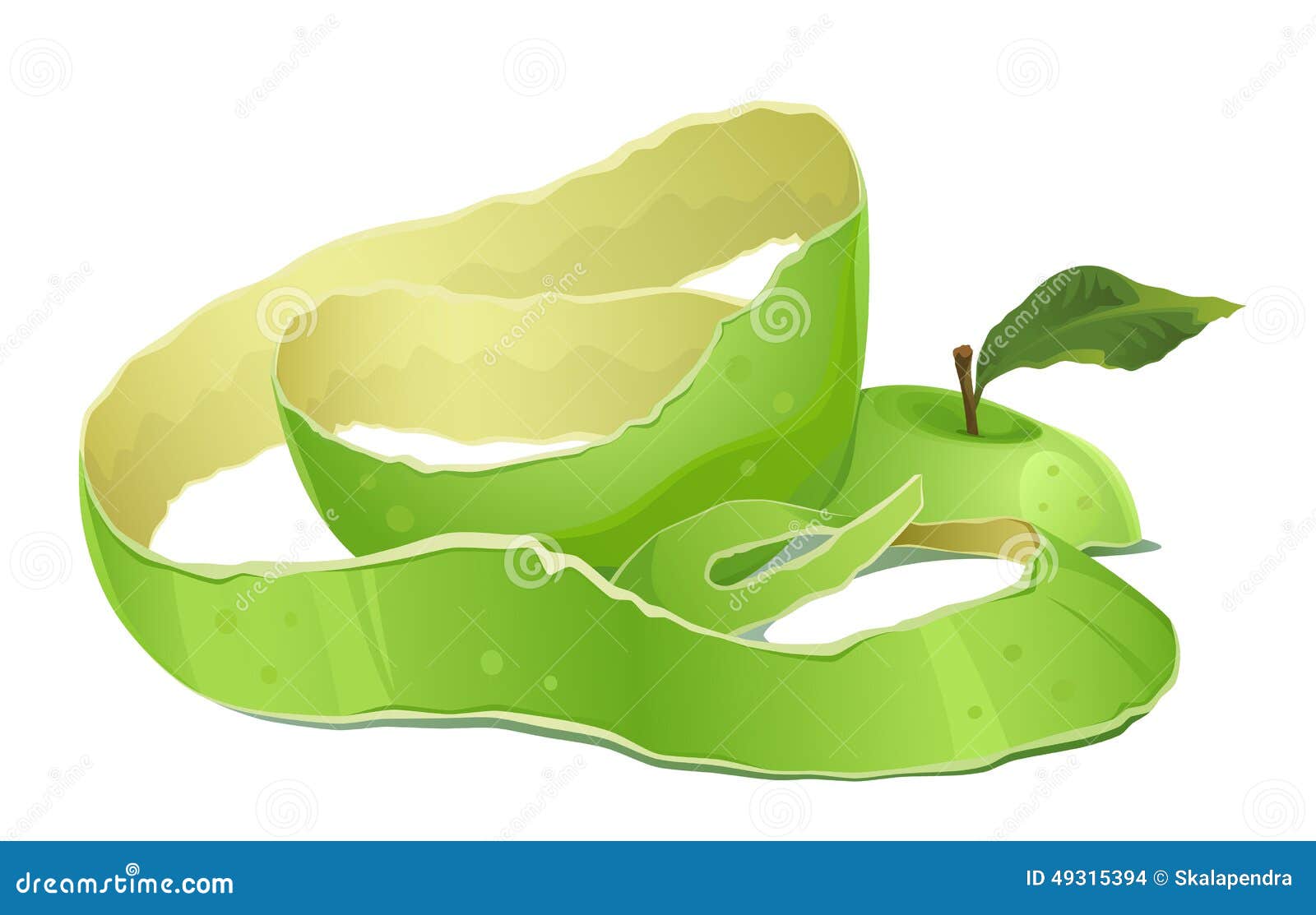 Apple-schil vector illustratie. Illustration of groen - 49315394