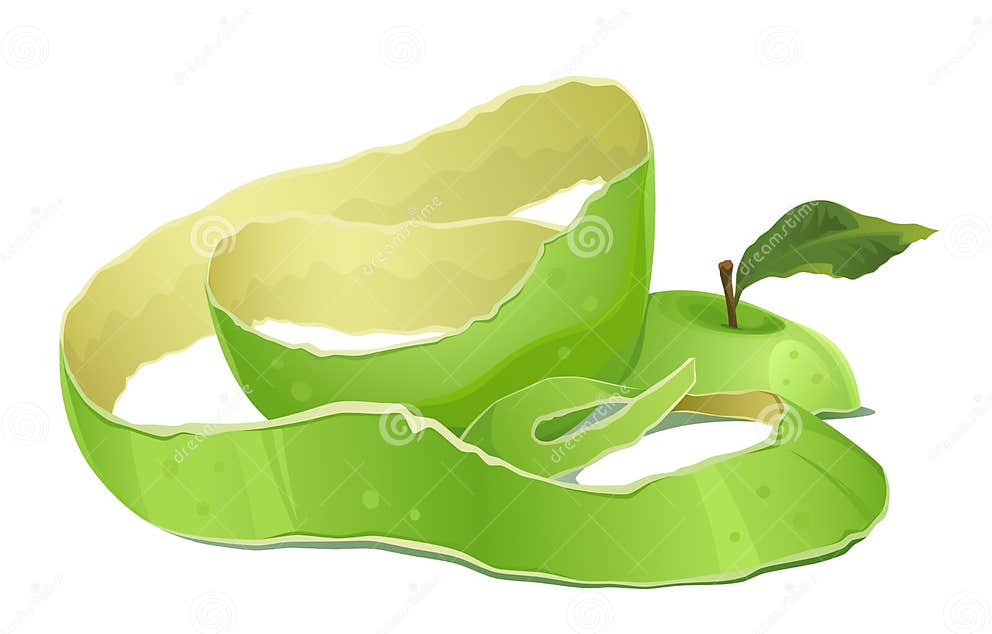 Apple-schil vector illustratie. Illustration of groen - 49315394