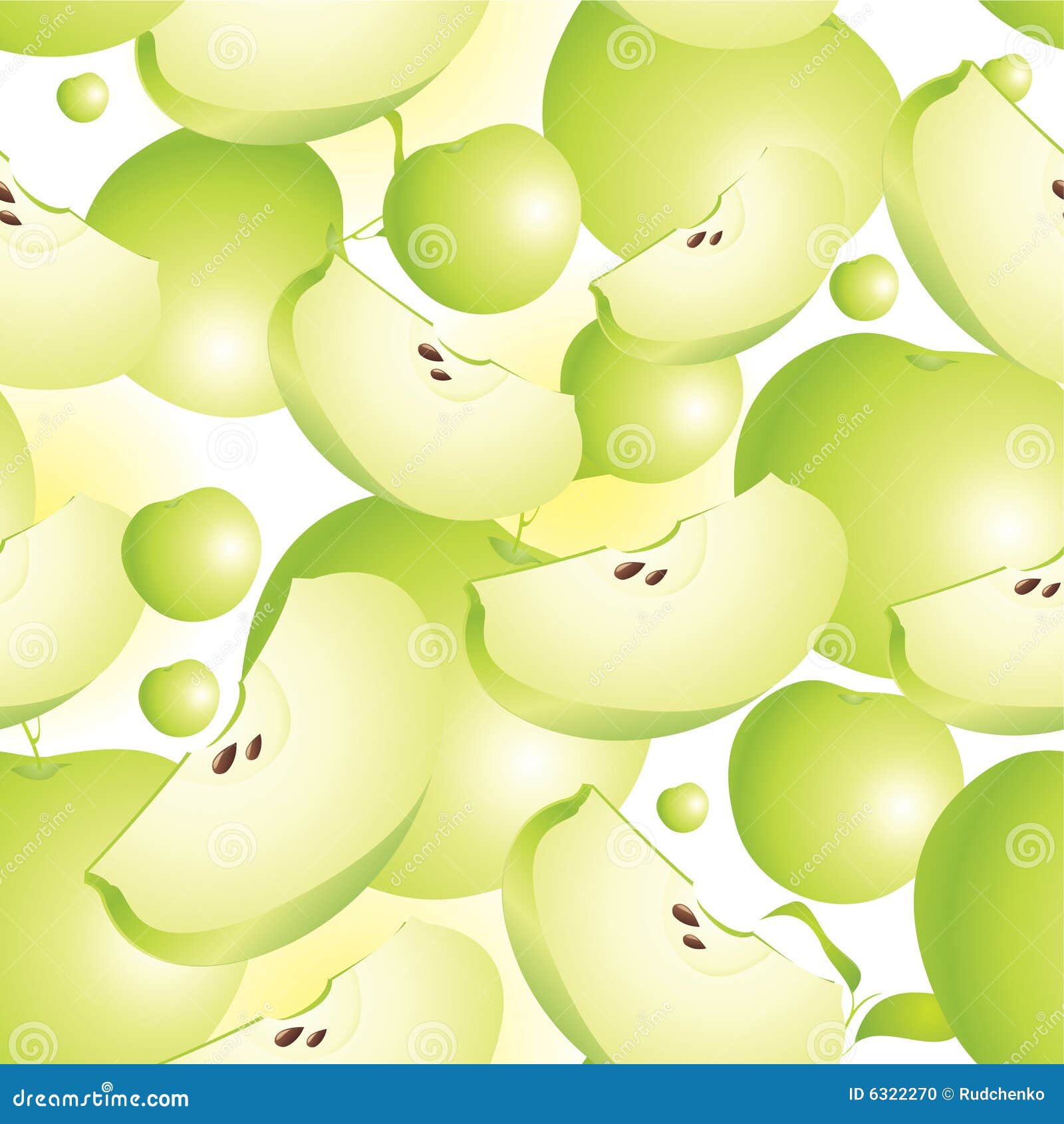 Apple Seamless Pattern. Red Apples, Halfs Apple And Apple Seeds On ...