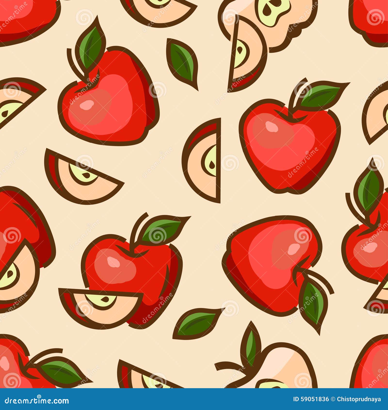 Apple Seamless Pattern Stock Vector Illustration Of Decor 59051836