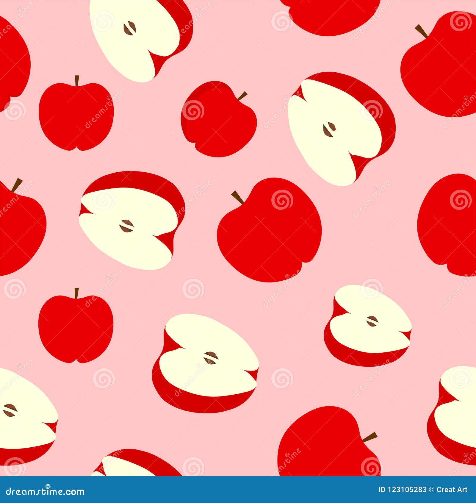 Apple Seamless Pattern Background Vector Stock Vector Illustration Of