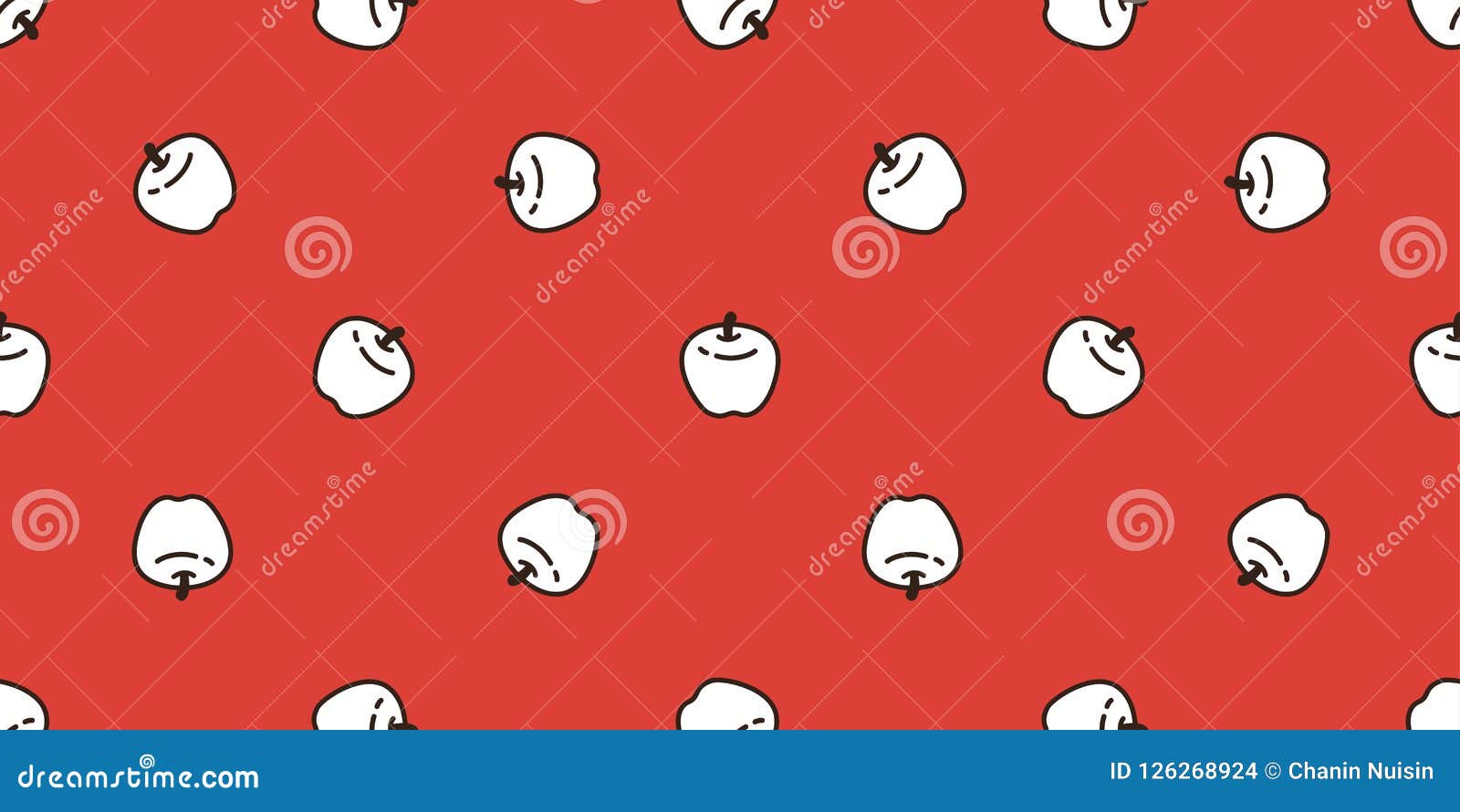 Apple Seamless Pattern Fruit Vector Isolated Repeat Background ...