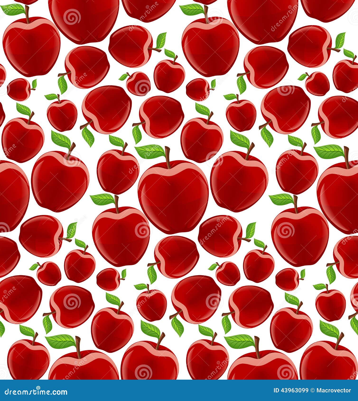 Apple seamless pattern stock vector. Illustration of design - 43963099