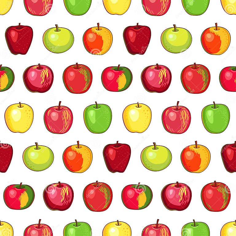 Apple Pattern on Transparent Background Stock Vector - Illustration of ...