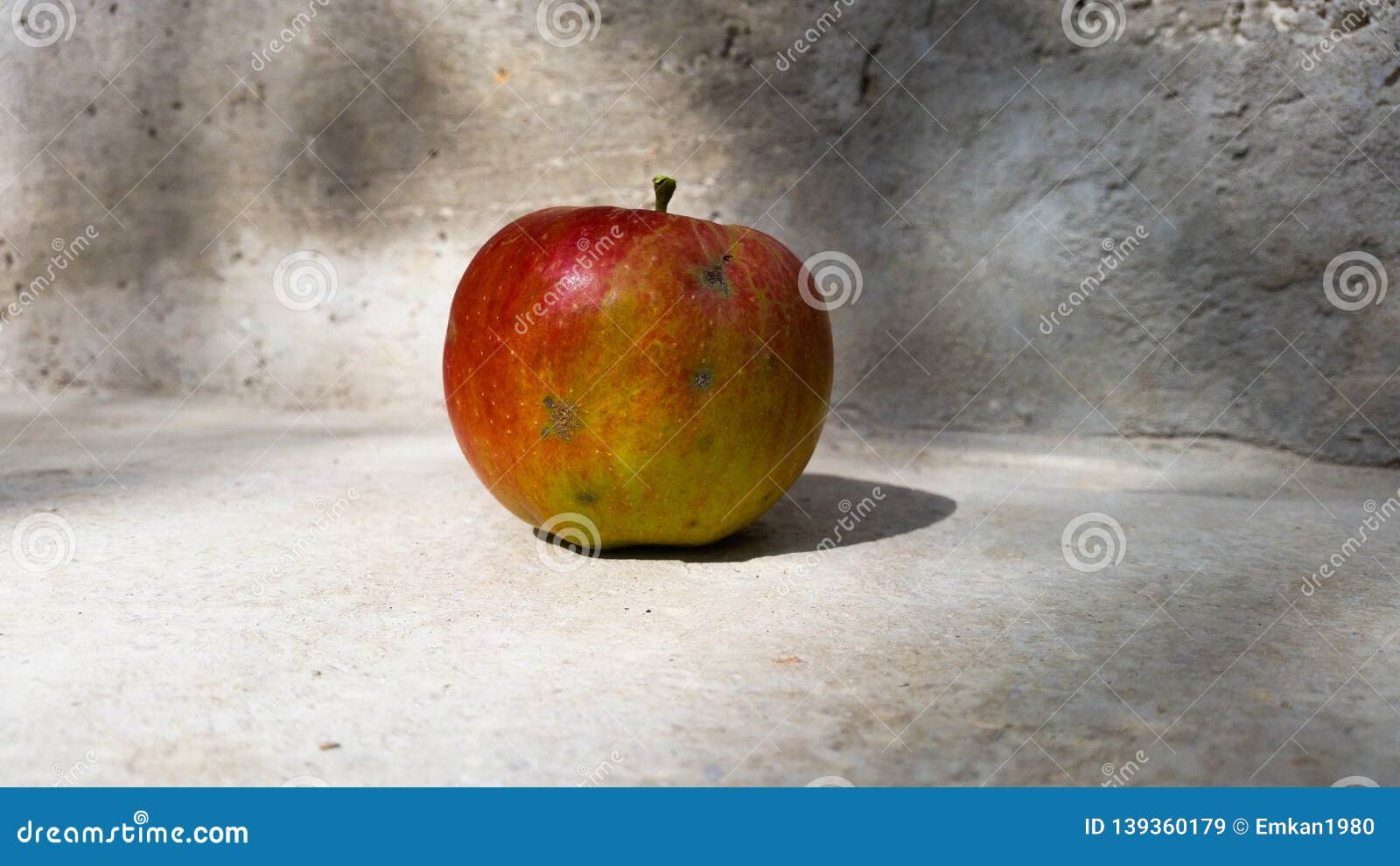 An apple with a shadow stock image. Image of food, natural - 139360179