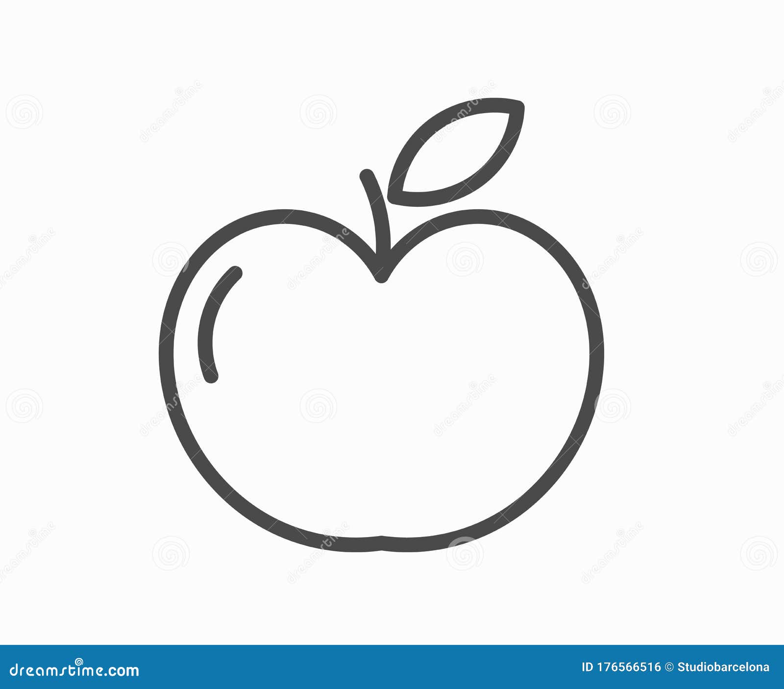 Apple shape outline icon stock vector. Illustration of outline - 176566516