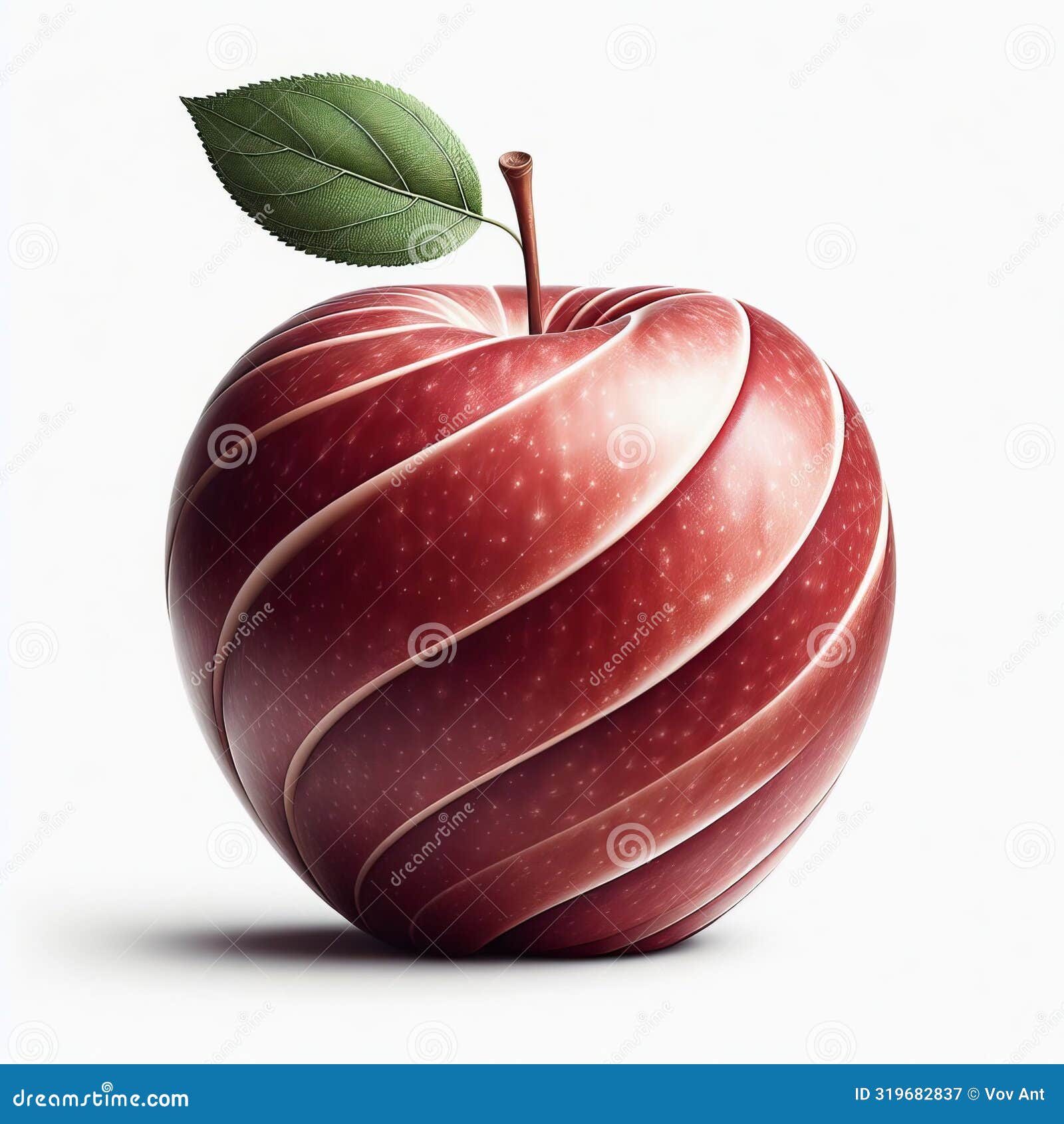 Apple a Shape Resembling an Apple with a Stem and Leaf Stock Image ...