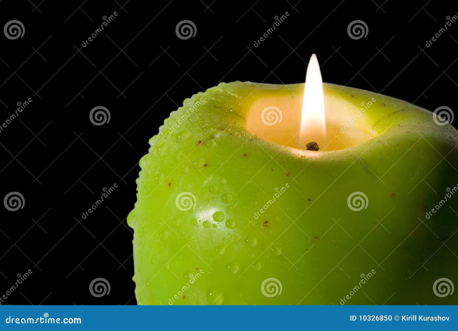 Apple-shaped candle stock photo. Image of love, flame - 10326850