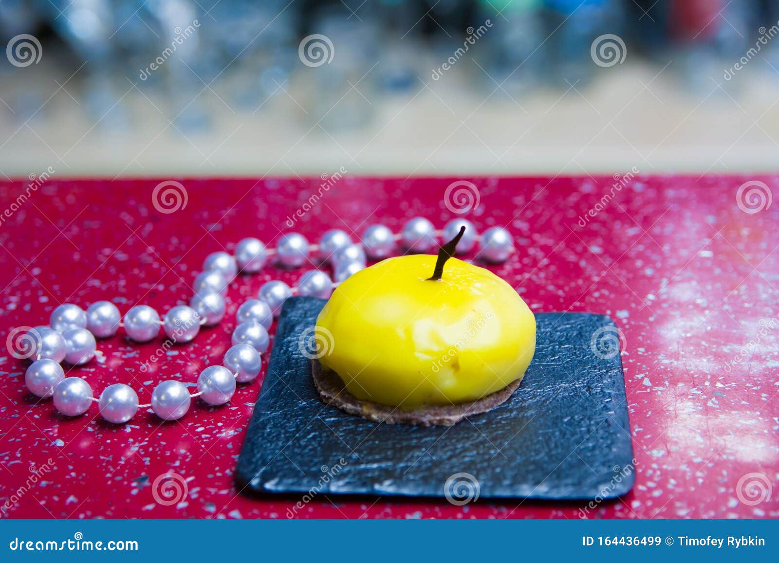 Apple-shaped Sweet Dessert on a Saucer Stock Image - Image of delicious ...