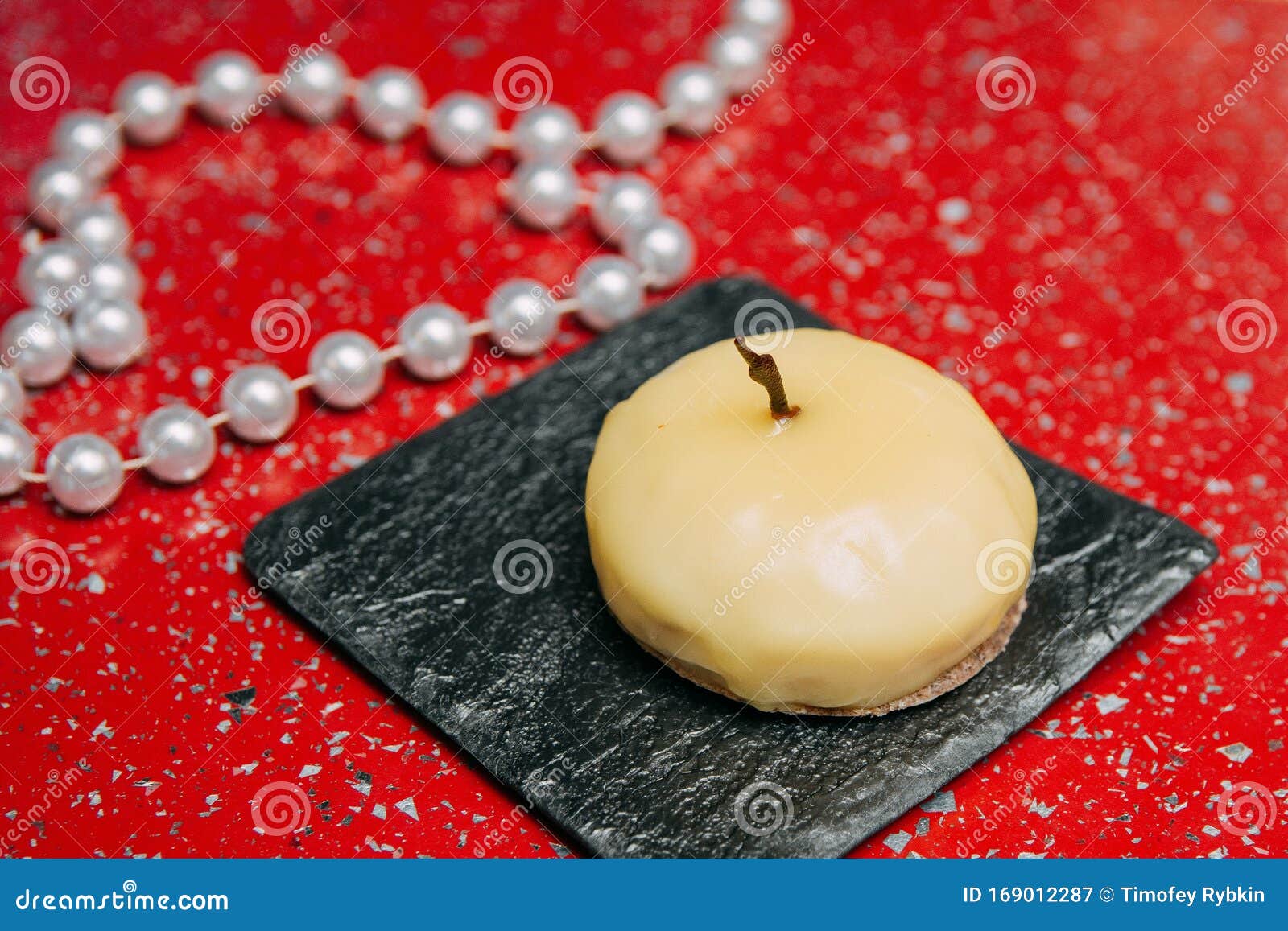 Apple-shaped Sweet Dessert on a Saucer Stock Image - Image of delicious ...