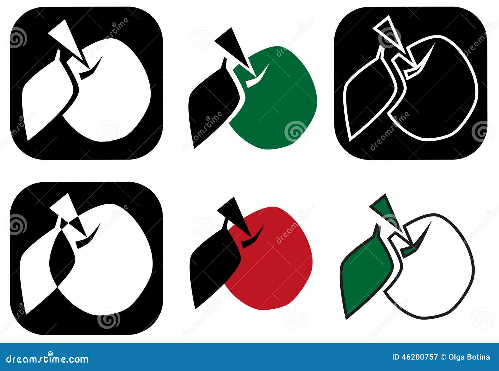 Apple on the side stock vector. Illustration of silhouette - 46200757