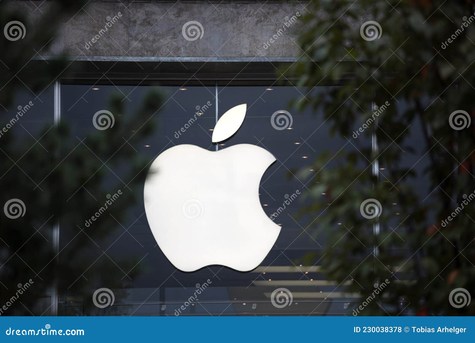 An Apple Sign on a Building in Hamburg Editorial Stock Photo - Image of ...