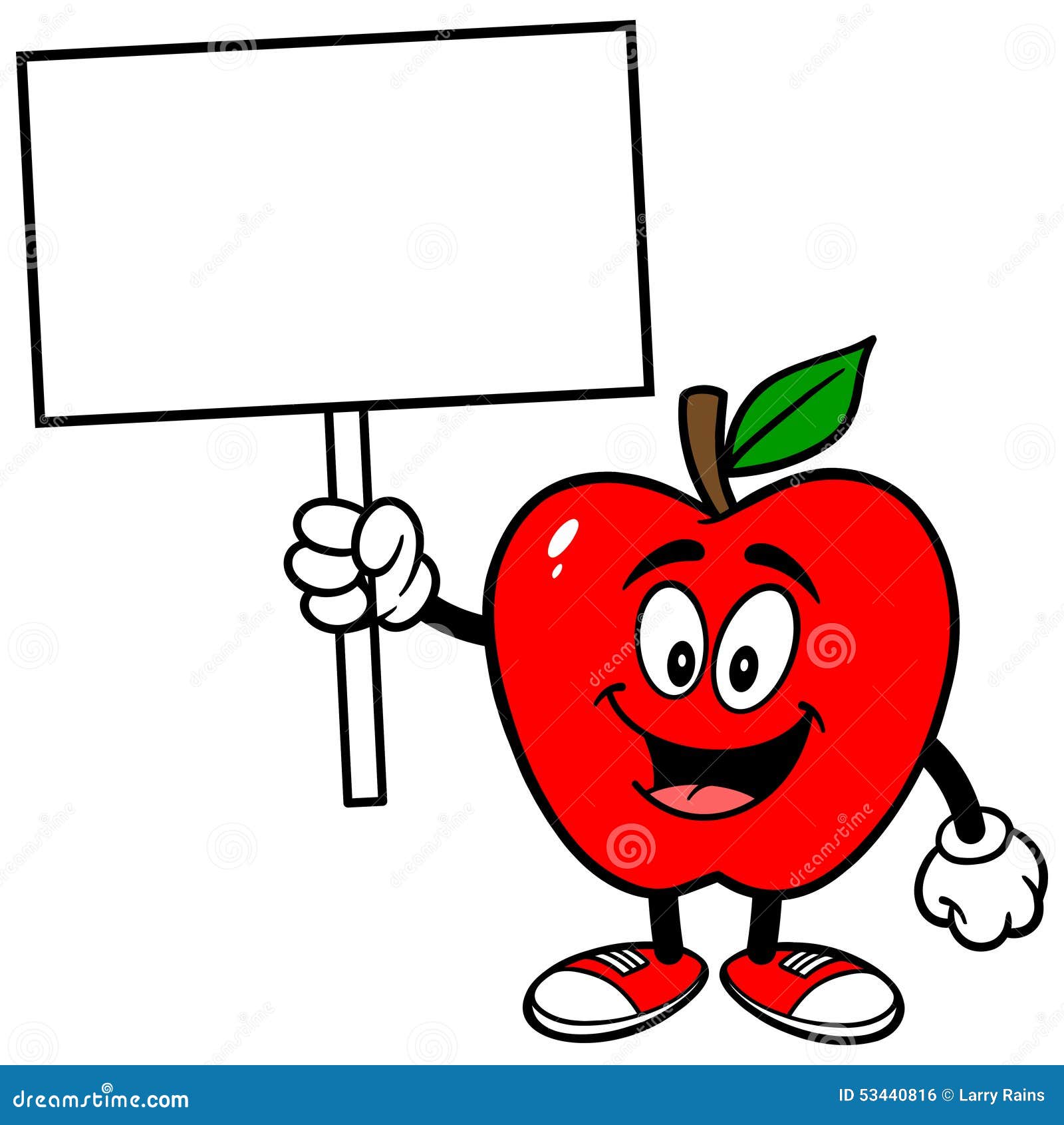 Apple with Sign stock vector. Illustration of eating - 53440816