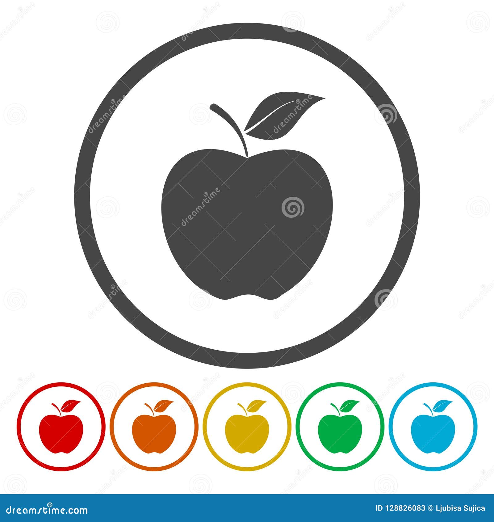 Red Apple Signs Logo Set Royalty-Free Stock Photography | CartoonDealer ...