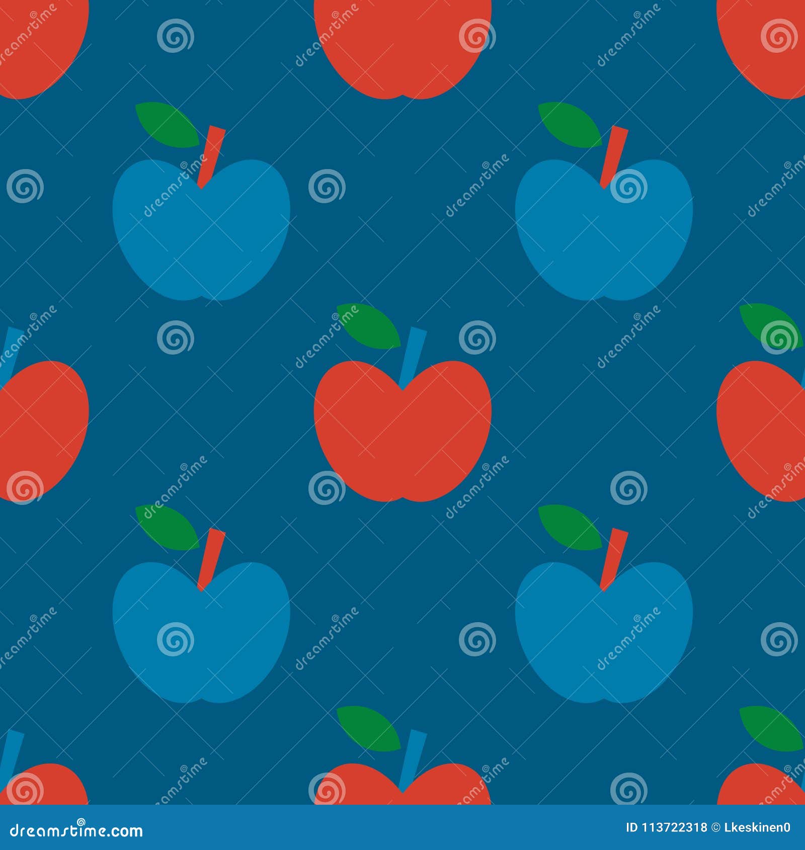 Apple Simple Seamless Pattern Stock Vector - Illustration of cute ...