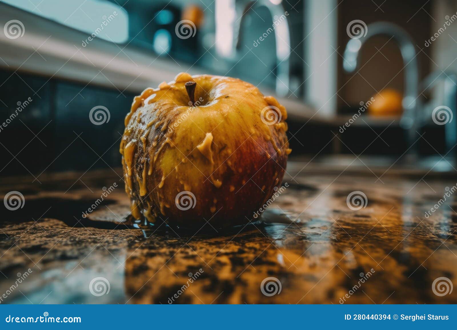 An Apple Sitting on Top of a Kitchen Counter. Generative AI Image ...