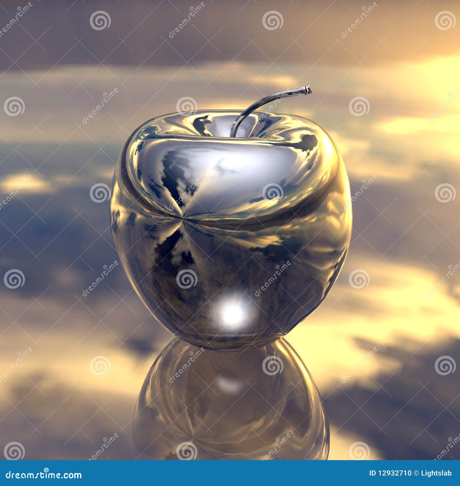 Apple in the sky stock illustration. Illustration of bright - 12932710