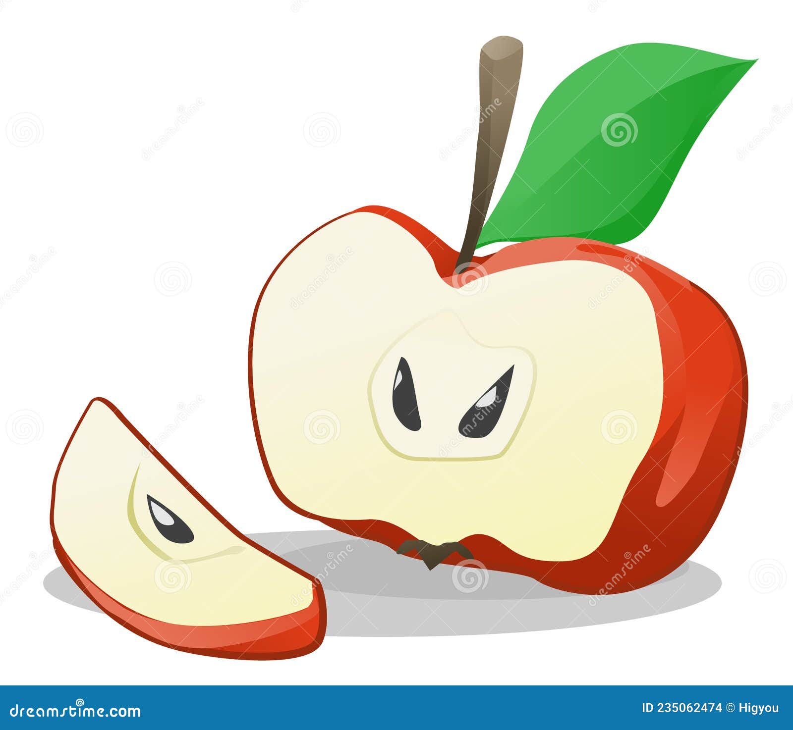 Apple Slice Cartoon Design Element Stock Vector - Illustration of slice ...