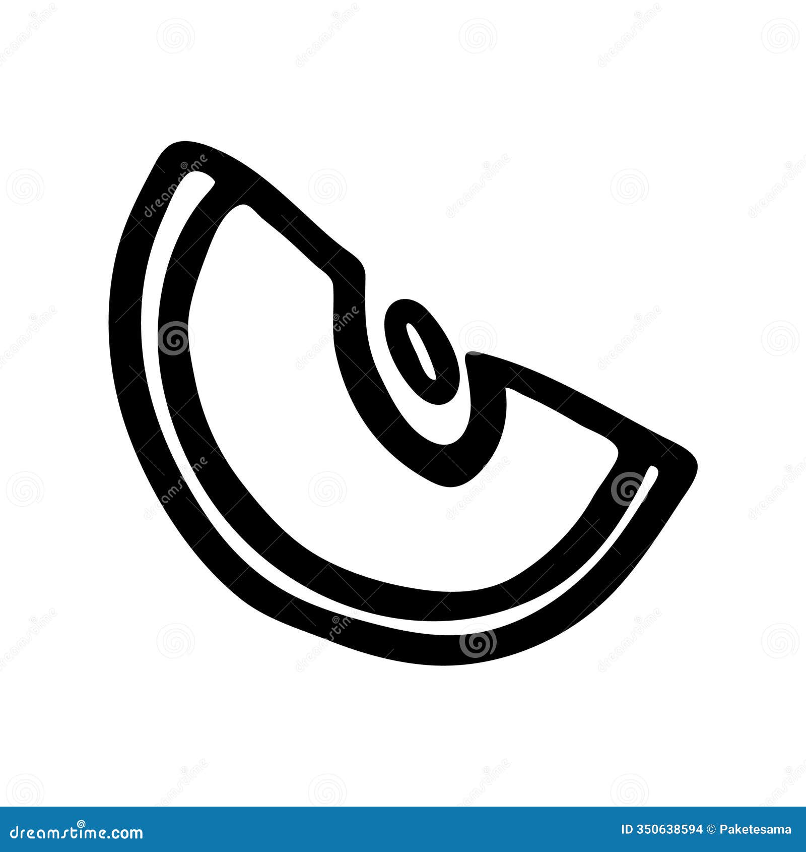 Apple Slice Doodle Icon or Logo, Hand Drawn with Thin Line Stock ...