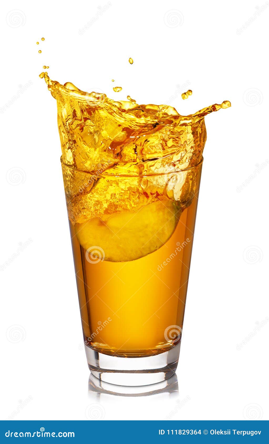 Glass of Splashing Apple Juice Stock Photo - Image of drink ...