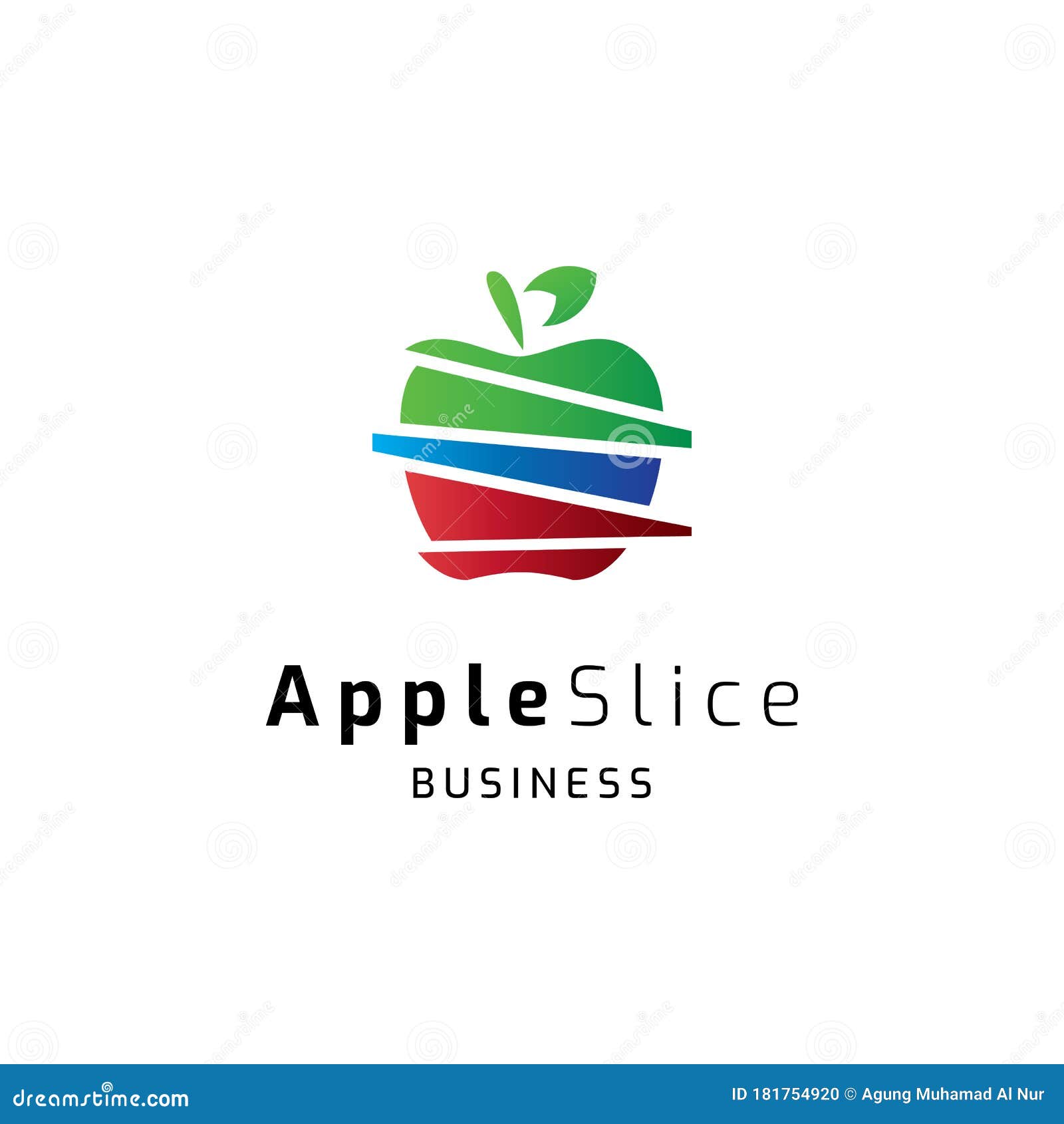Apple Slice Logo Icon Template. Vector Illustration Stock Vector ...