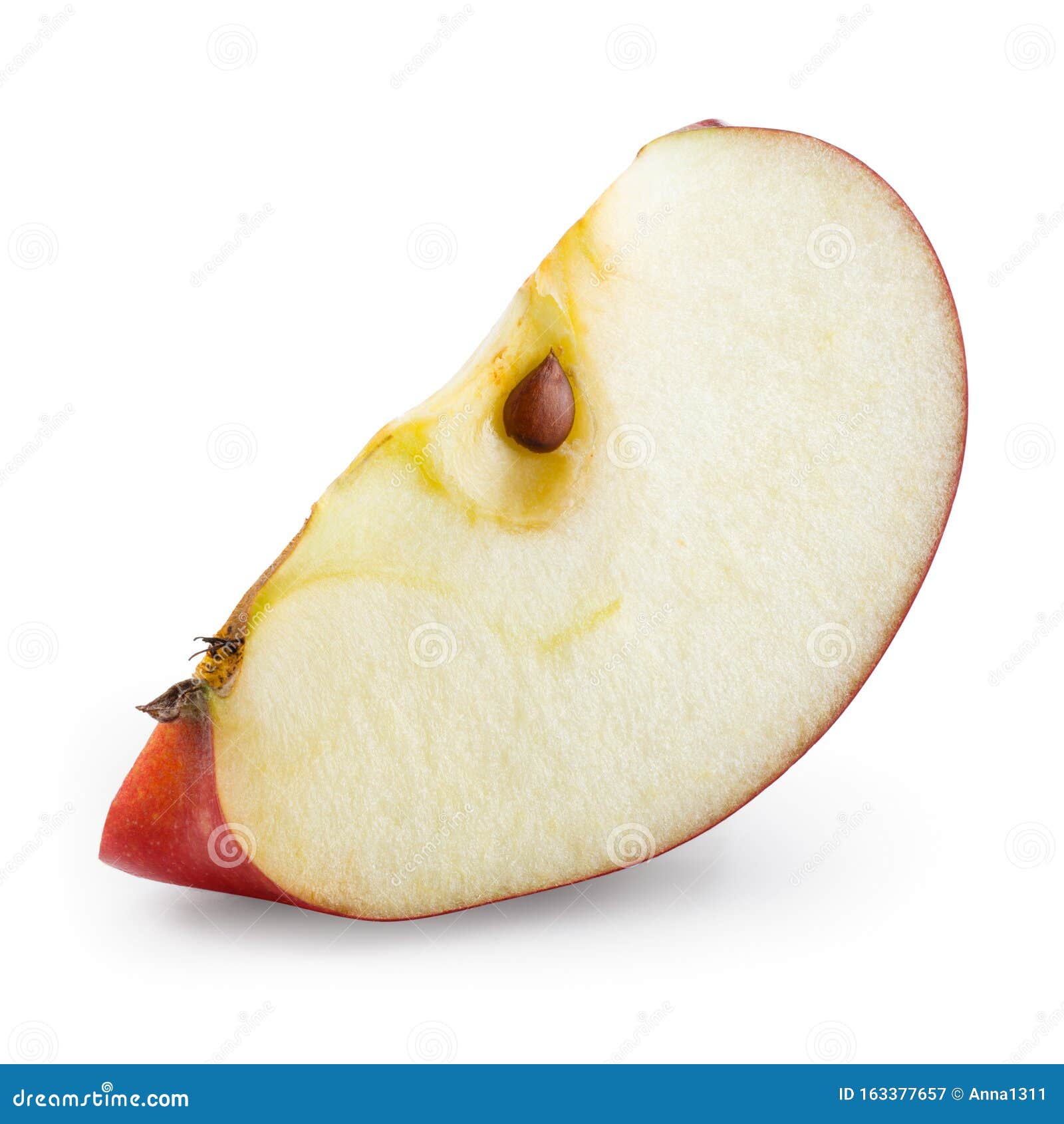 Apple Slice. Piece of Red Apple Isolated on White. with Clipping Path ...