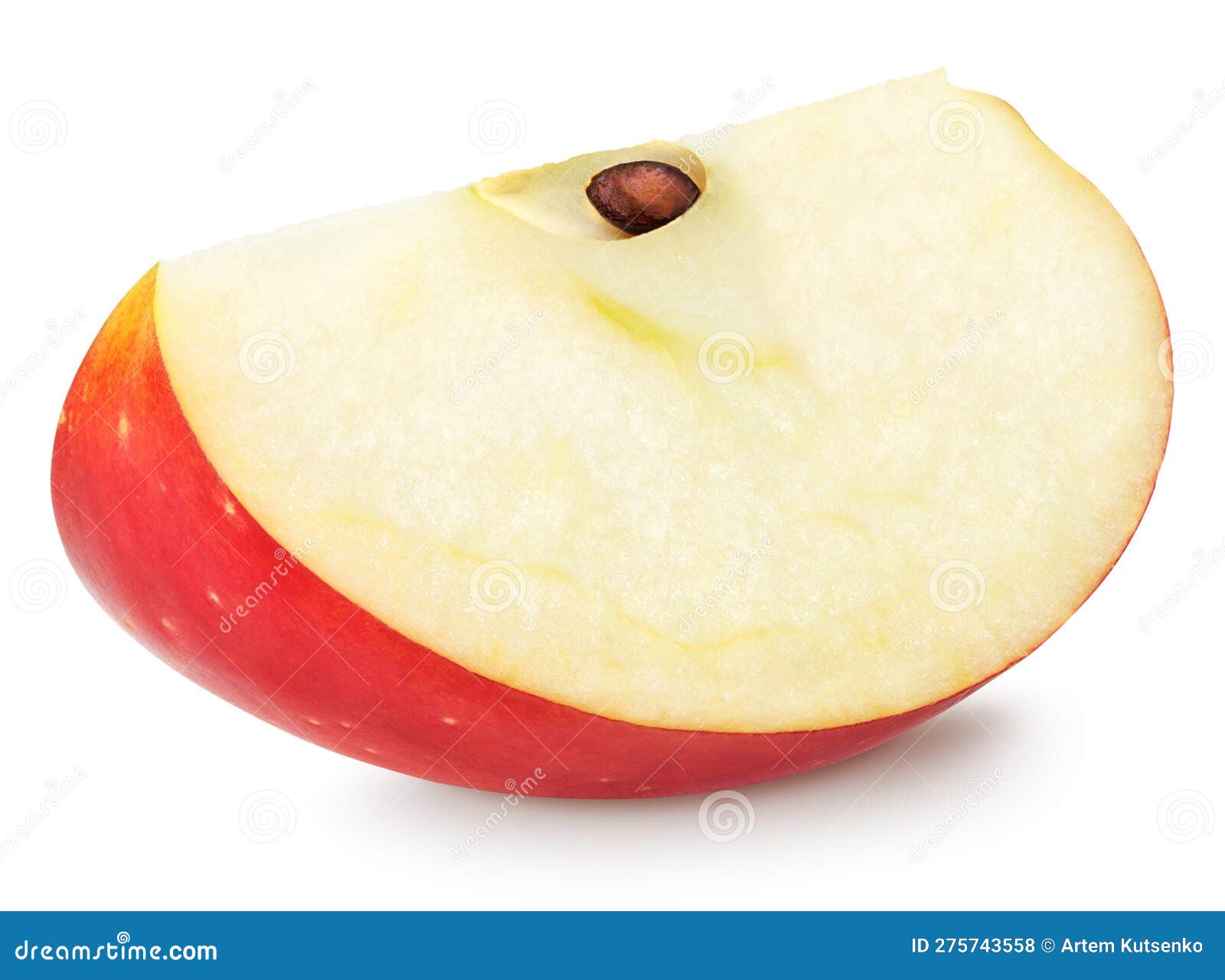 Apple Slice. Red Apple Fruit Slice (cut) on White with Clipping Path ...