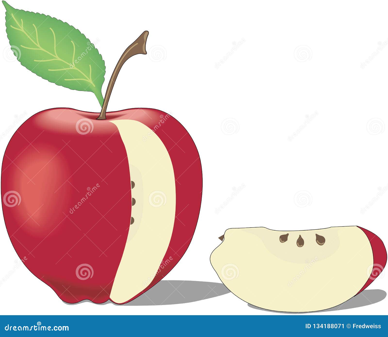 Apple Slice Vector Illustration Stock Vector - Illustration of fruit ...