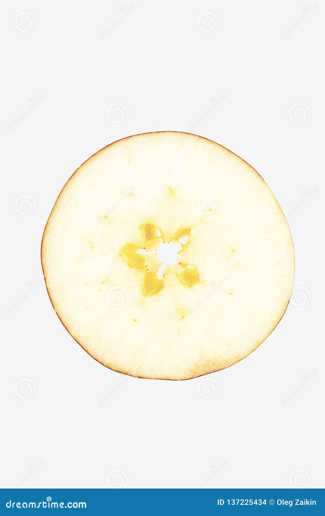 Apple Slice on White Background, Closeup. Isolate Stock Photo - Image ...